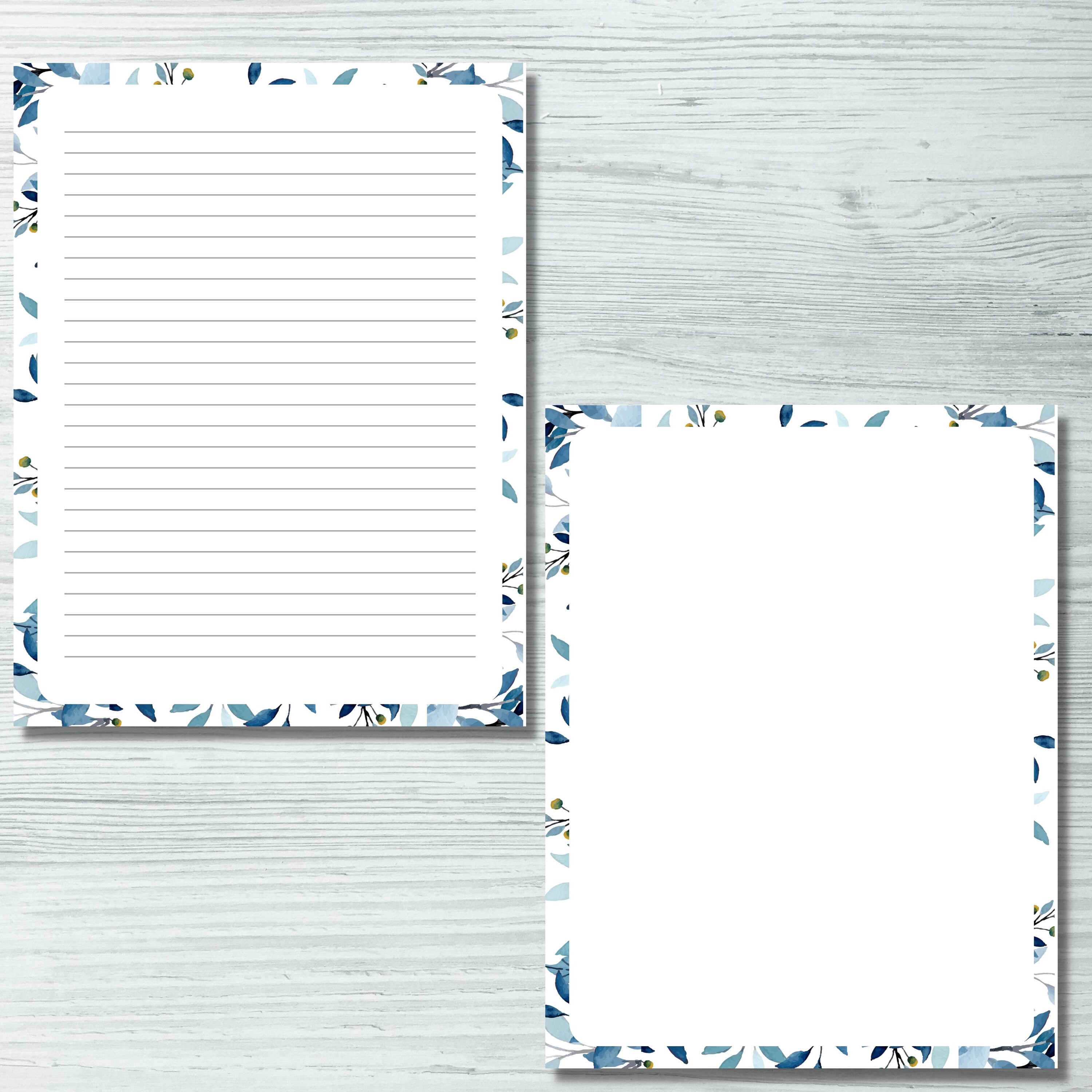 Printable Blue Floral Letter Writing Set US Letter A4 & A5 - Etsy Canada