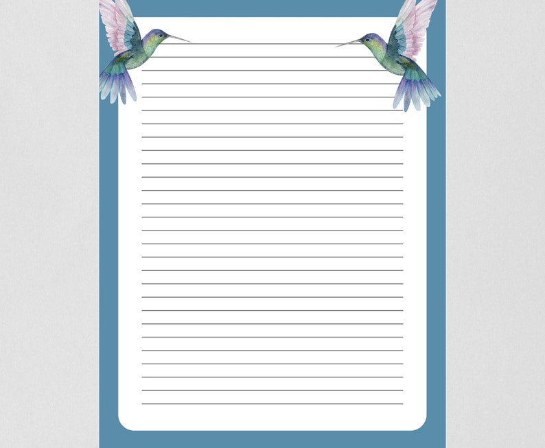 Tropical Bird Floral Printable Writing Paper, Printable Stationery ...