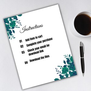 Printable Green Floral Letter Writing Set- US Letter, A4 & A5 Lined and ...