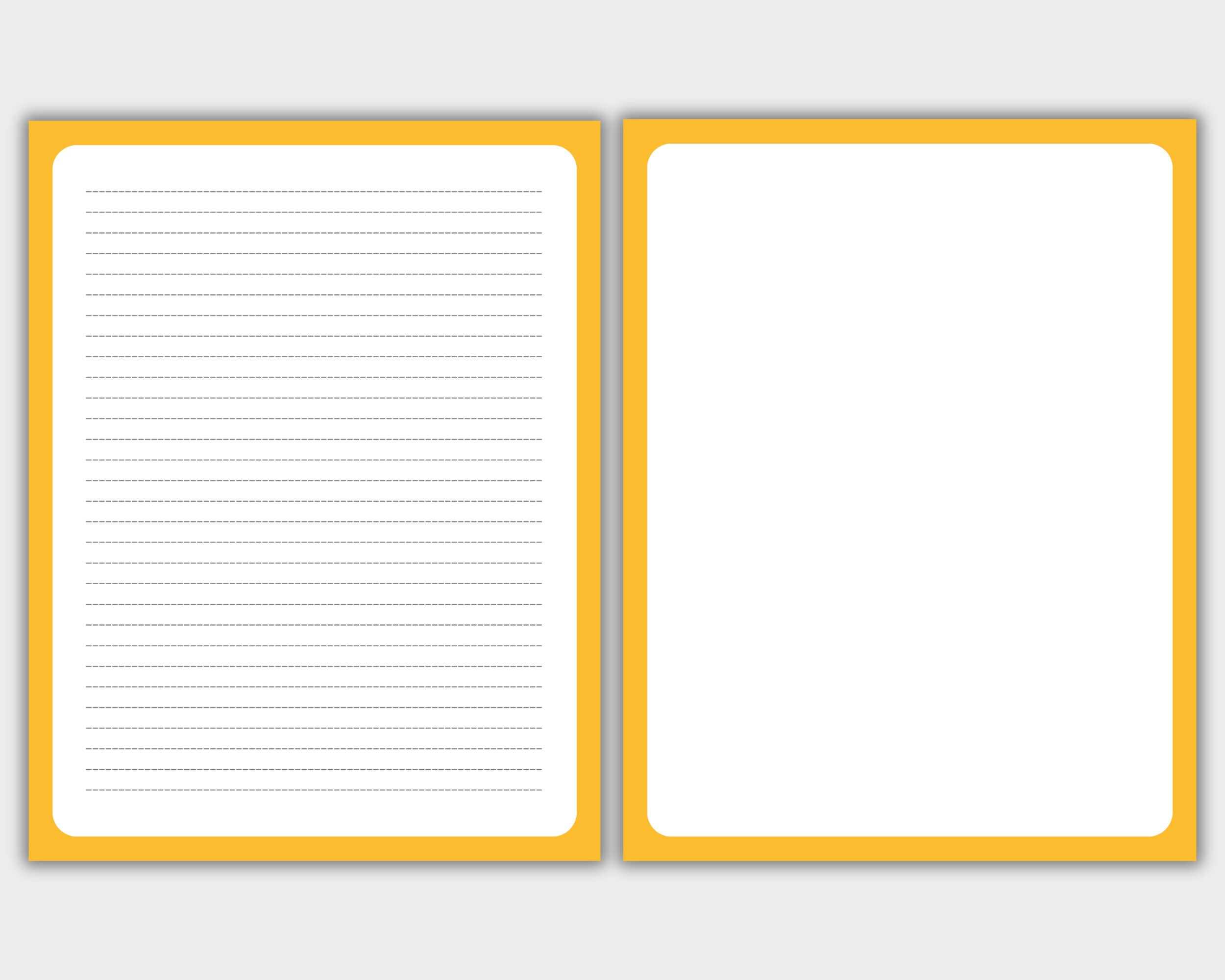 Printable Yellow Floral Letter Writing Set US Letter, A4 & A5 Lined and ...