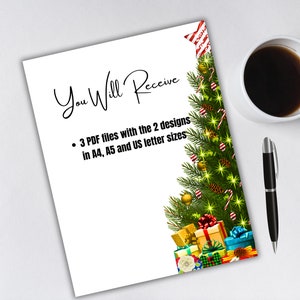 Christmas Writing Paper, Printable Lined and Unlined Christmas Tree ...