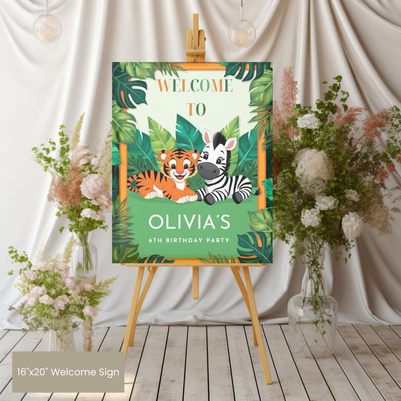 Editable Safari Birthday Party Welcome Sign Template, Printable Welcome ...