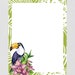 Tropical Bird Floral Printable Writing Paper, Printable Stationery ...