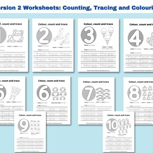 Printable Preschool and Kindergarten Bundle, Numbers 1-10 Tracing ...