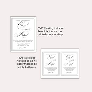 Classic Script Wedding Invitation Template: Minimalist Invite (digital ...