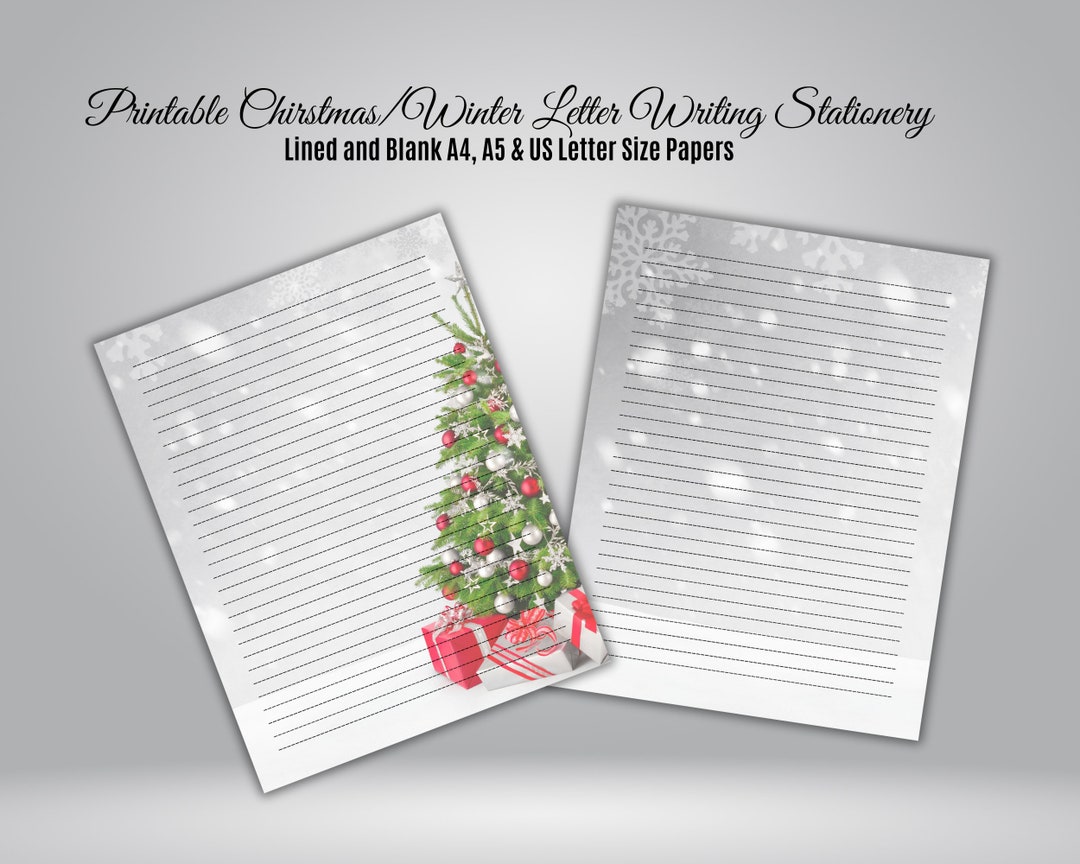 Christmas Writing Paper, Printable Lined and Unlined Christmas Tree ...