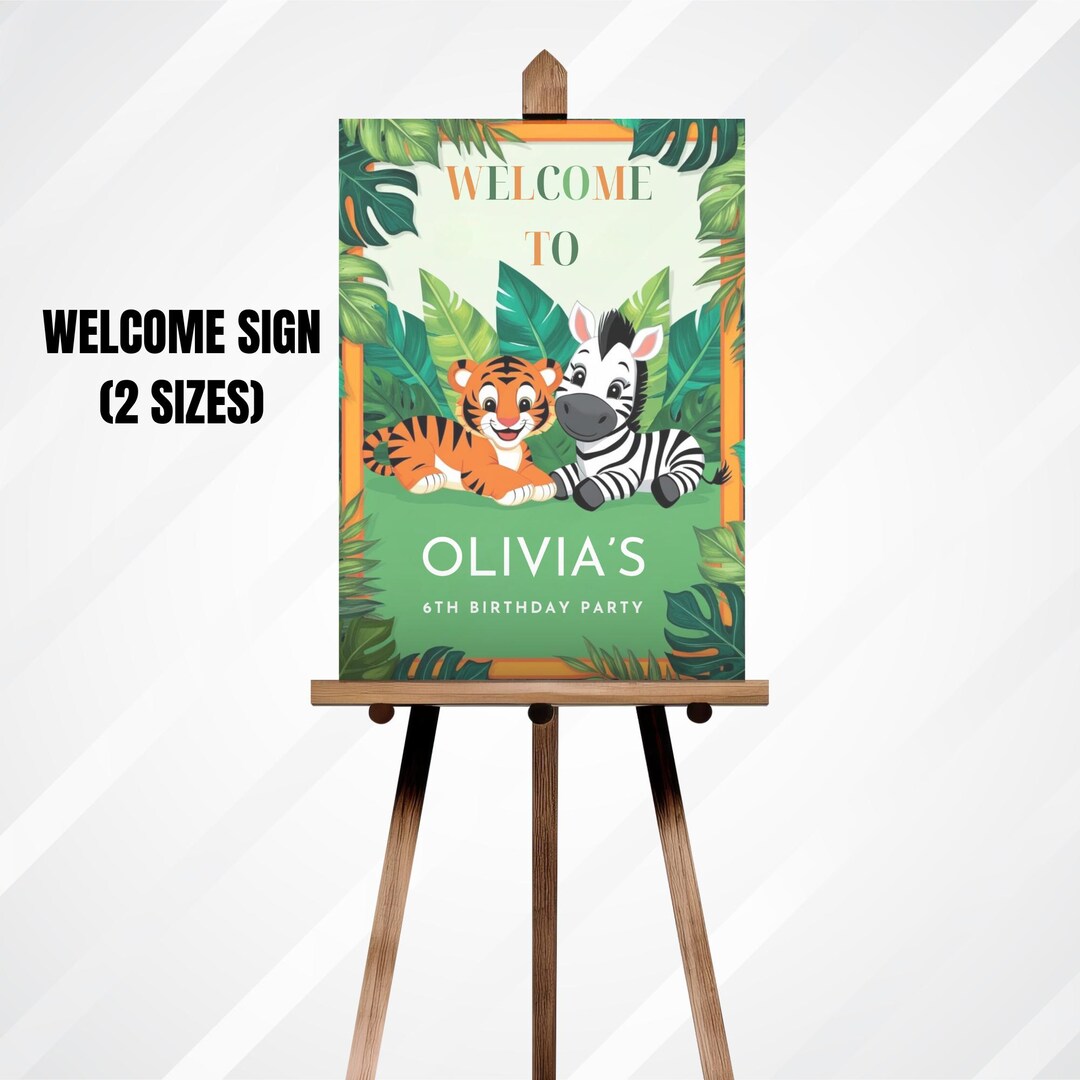 Editable Safari Birthday Party Welcome Sign Template, Printable Welcome ...