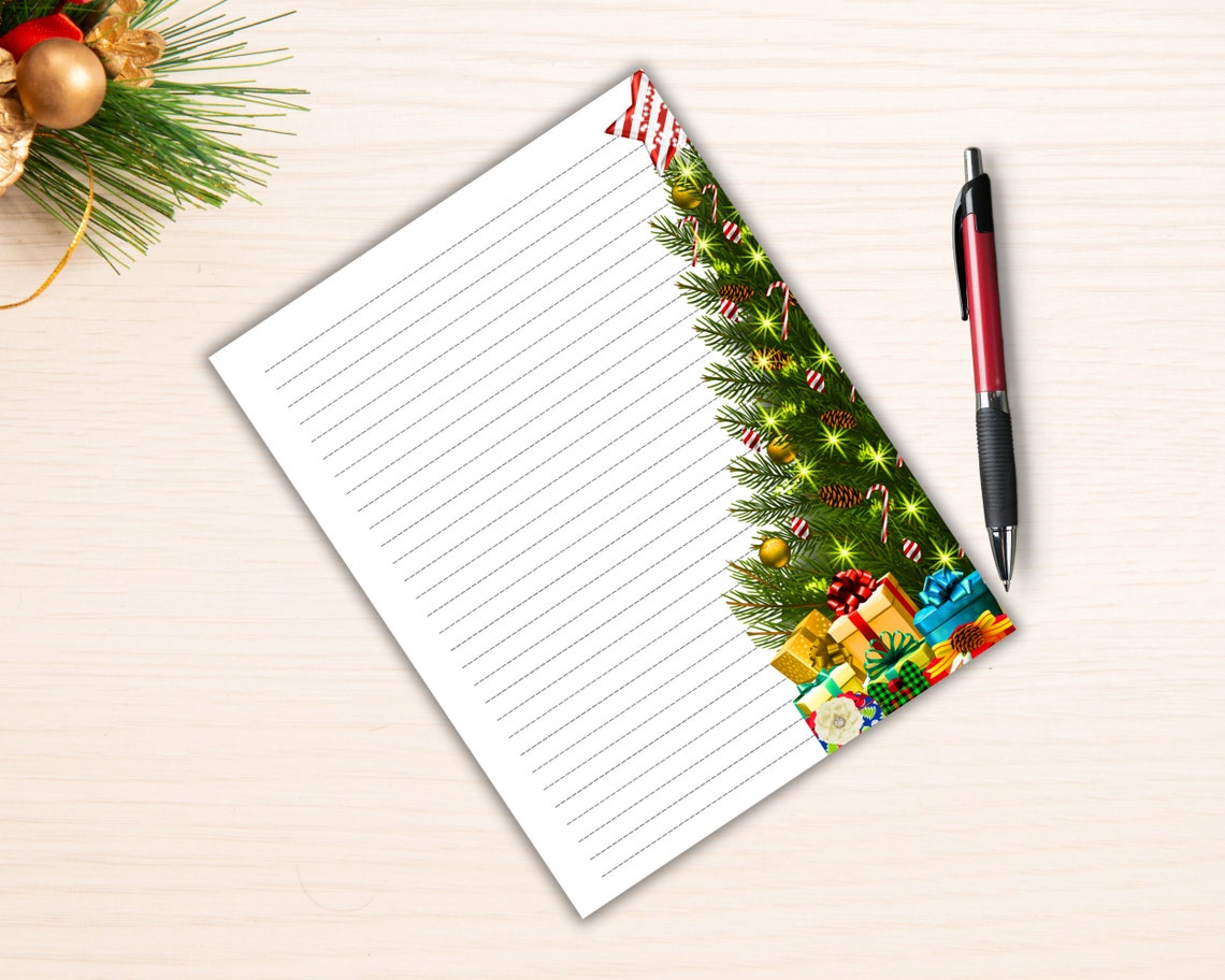 Christmas Writing Paper, Printable Lined and Unlined Christmas Tree ...