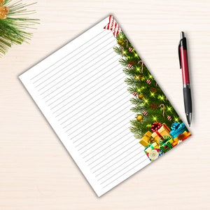 Christmas Writing Paper, Printable Lined and Unlined Christmas Tree ...