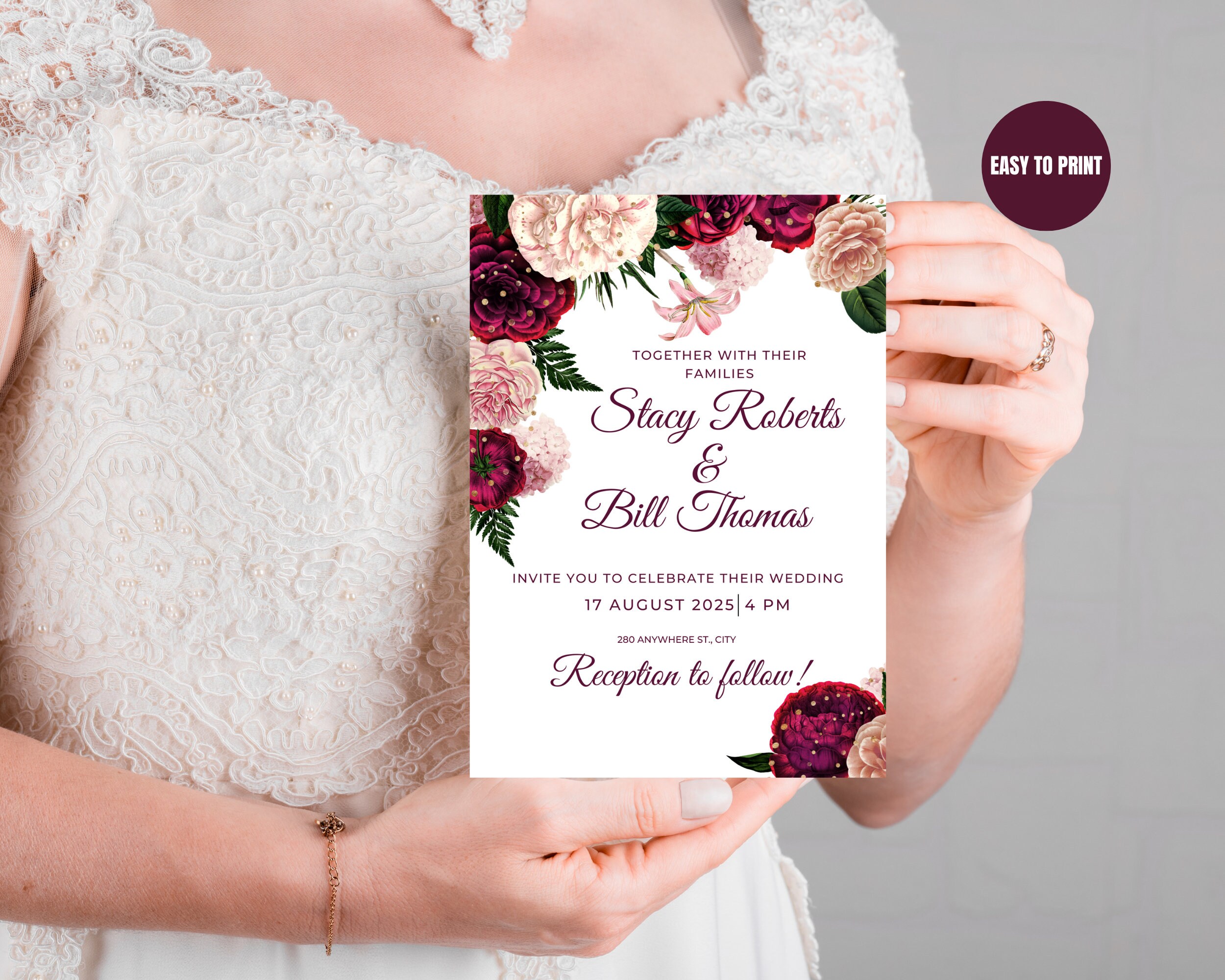 Printable and Digital Wedding Invitation Template Download ...