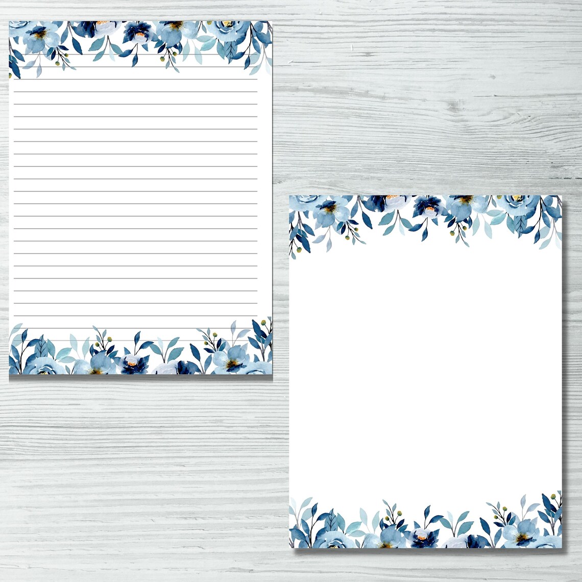 Printable Blue Floral Letter Writing Set US Letter A4 & A5 - Etsy Canada