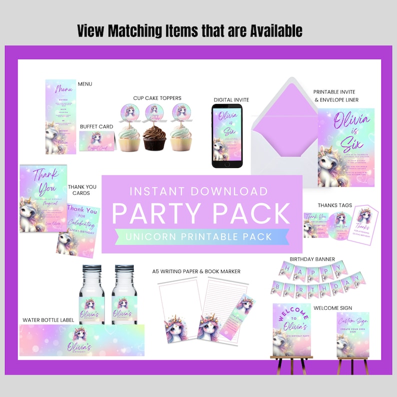 Unicorn Writing Paper Set: Lined & Blank Stationery (digital Download ...