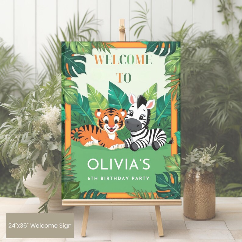 Editable Safari Birthday Party Welcome Sign Template, Printable Welcome ...