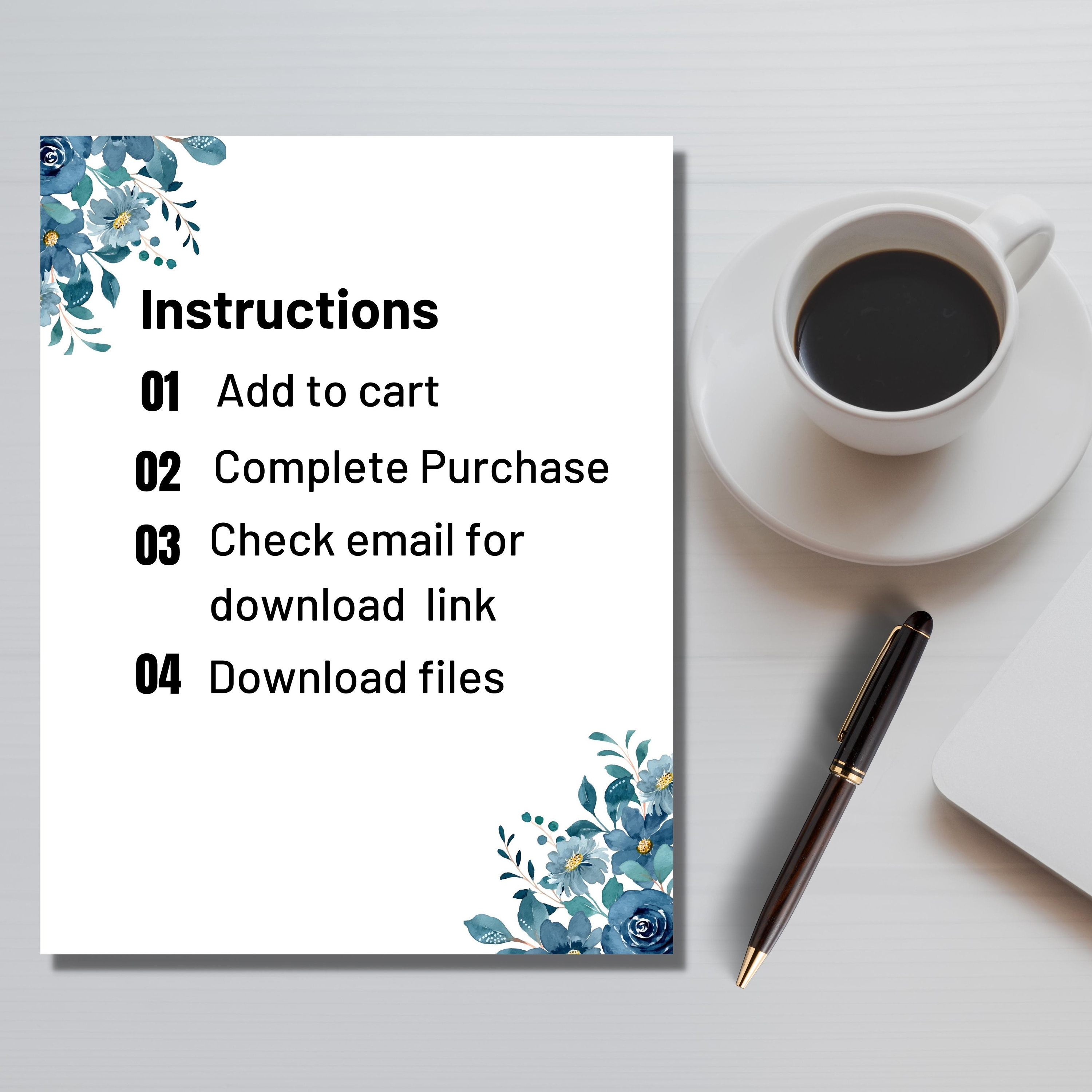 Printable Blue Floral Letter Writing Set US Letter A4 & A5 - Etsy Canada