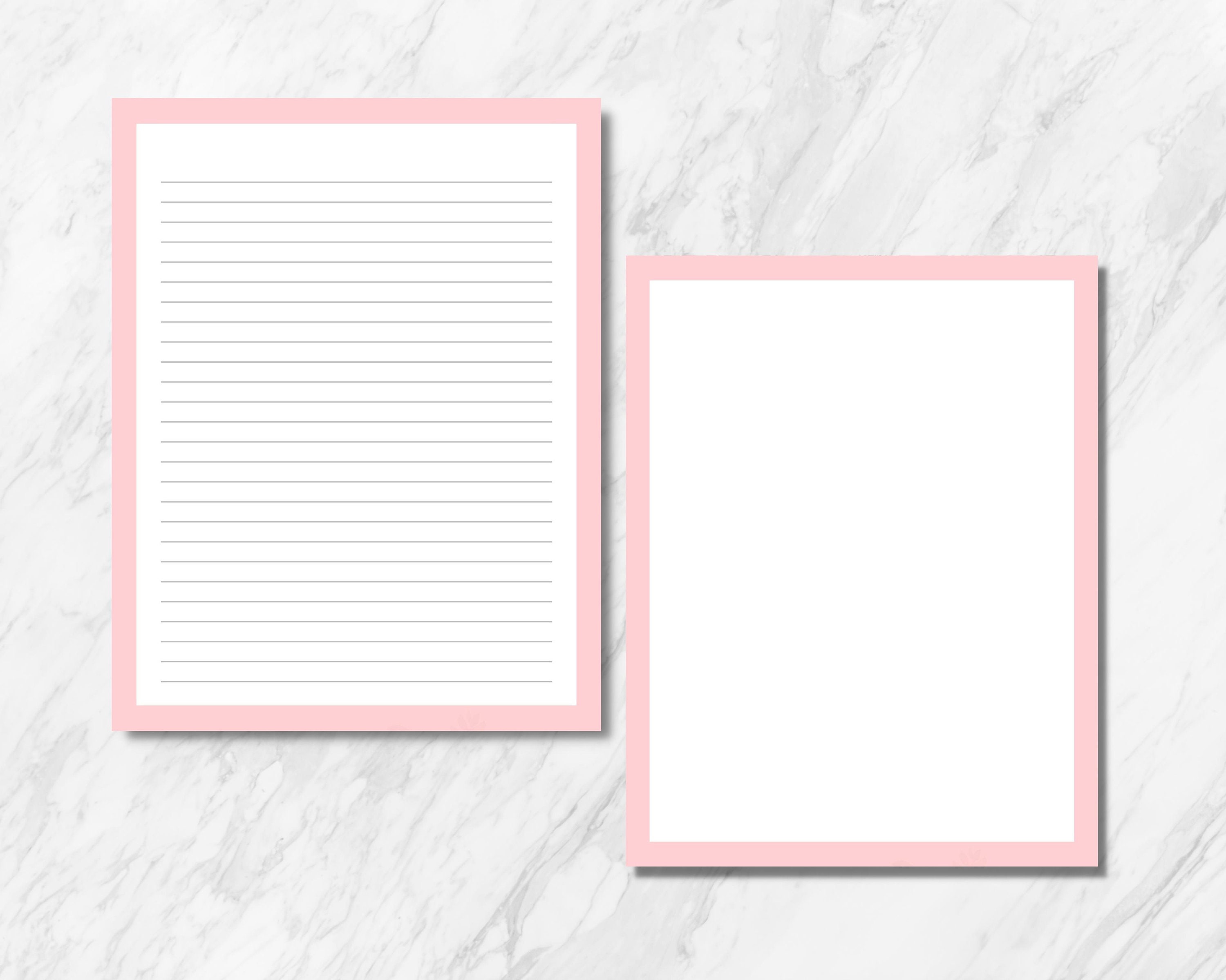 Pink Floral Letter Writing Set-us Letter, Half Letter, A4 & A5 Lined ...