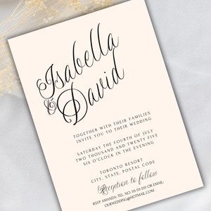 Printable Script Wedding Invitation Template, Editable Invitation ...