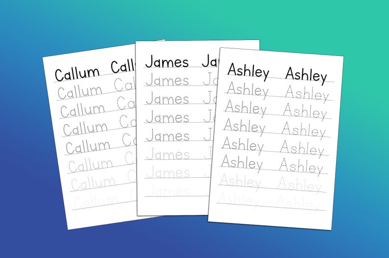 Custom Name Tracing Handwriting Printable Digital Download - Etsy