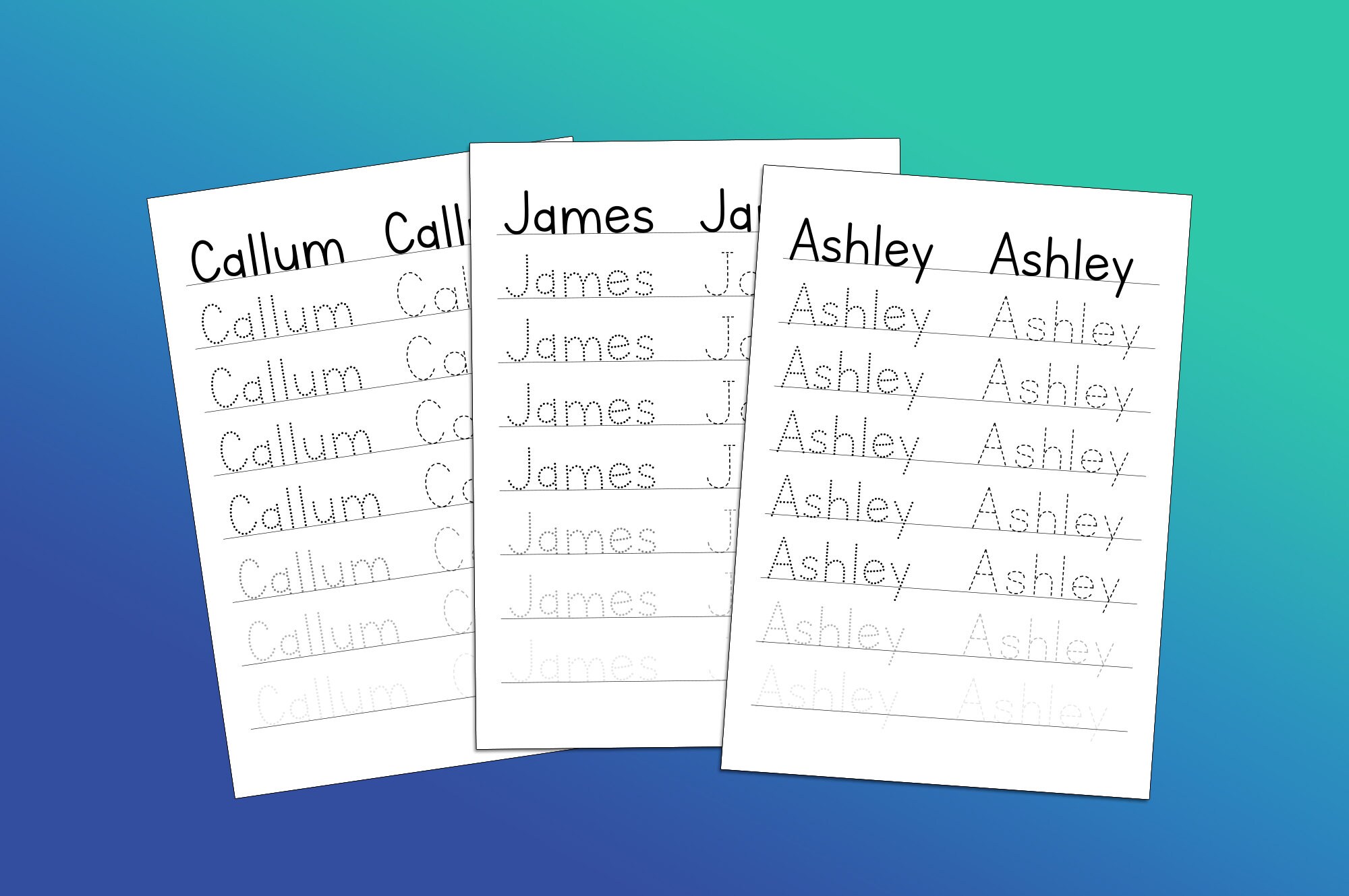 Custom Name Tracing Handwriting Printable Digital Download - Etsy