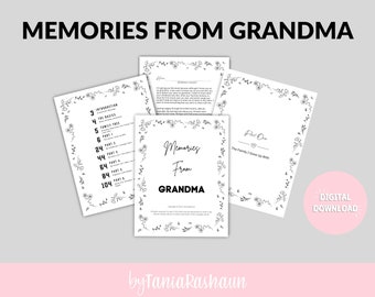 Grandmother Memory Book, Grandmother Legacy Journal, Grandma Gifts ...