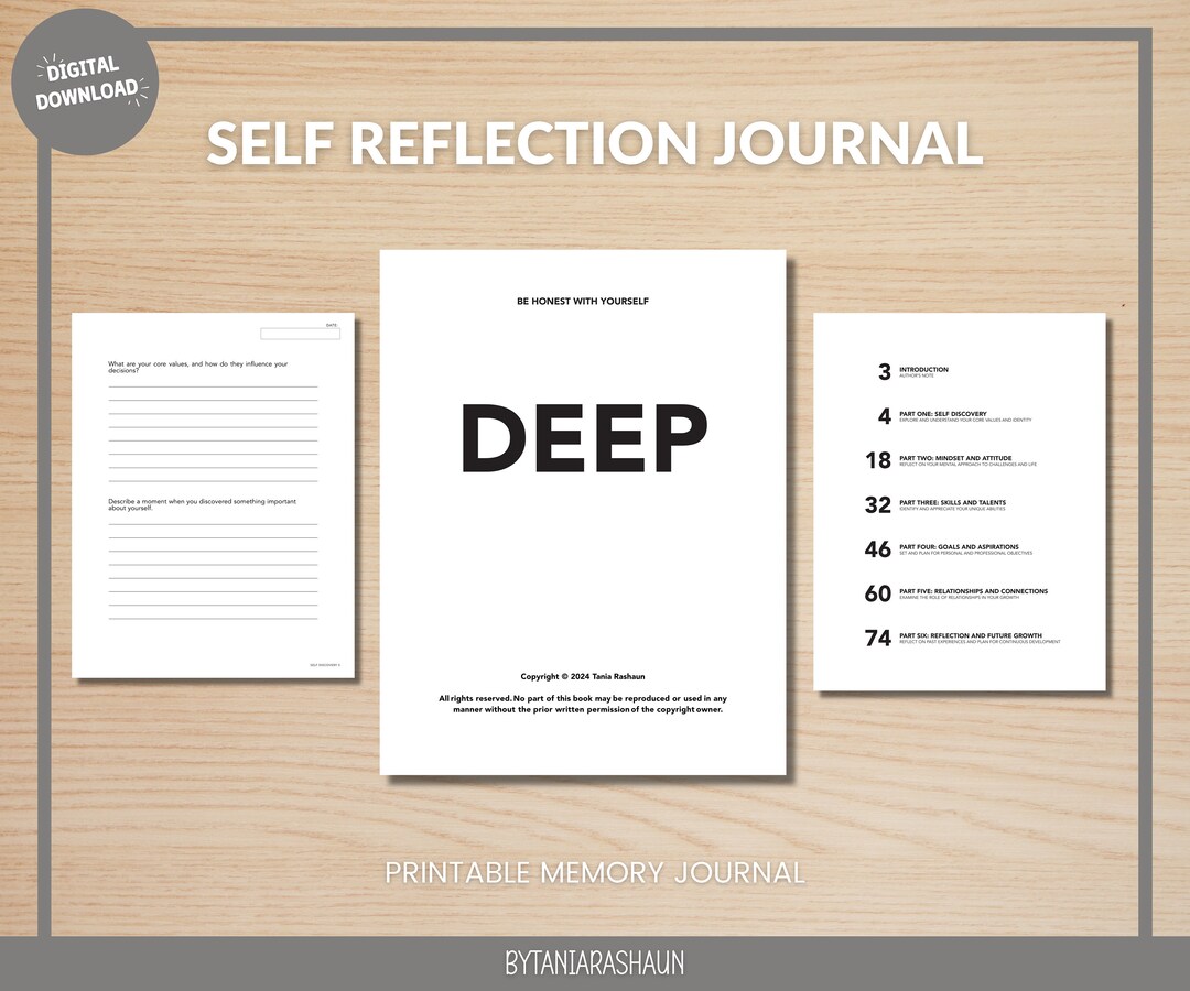 Printable Self Reflection Journal Letter 8.5x11 Instant Download - Etsy