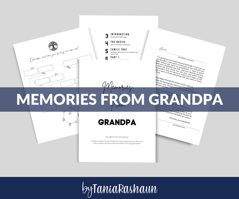 Printable Grandpa Memory Journal - Etsy
