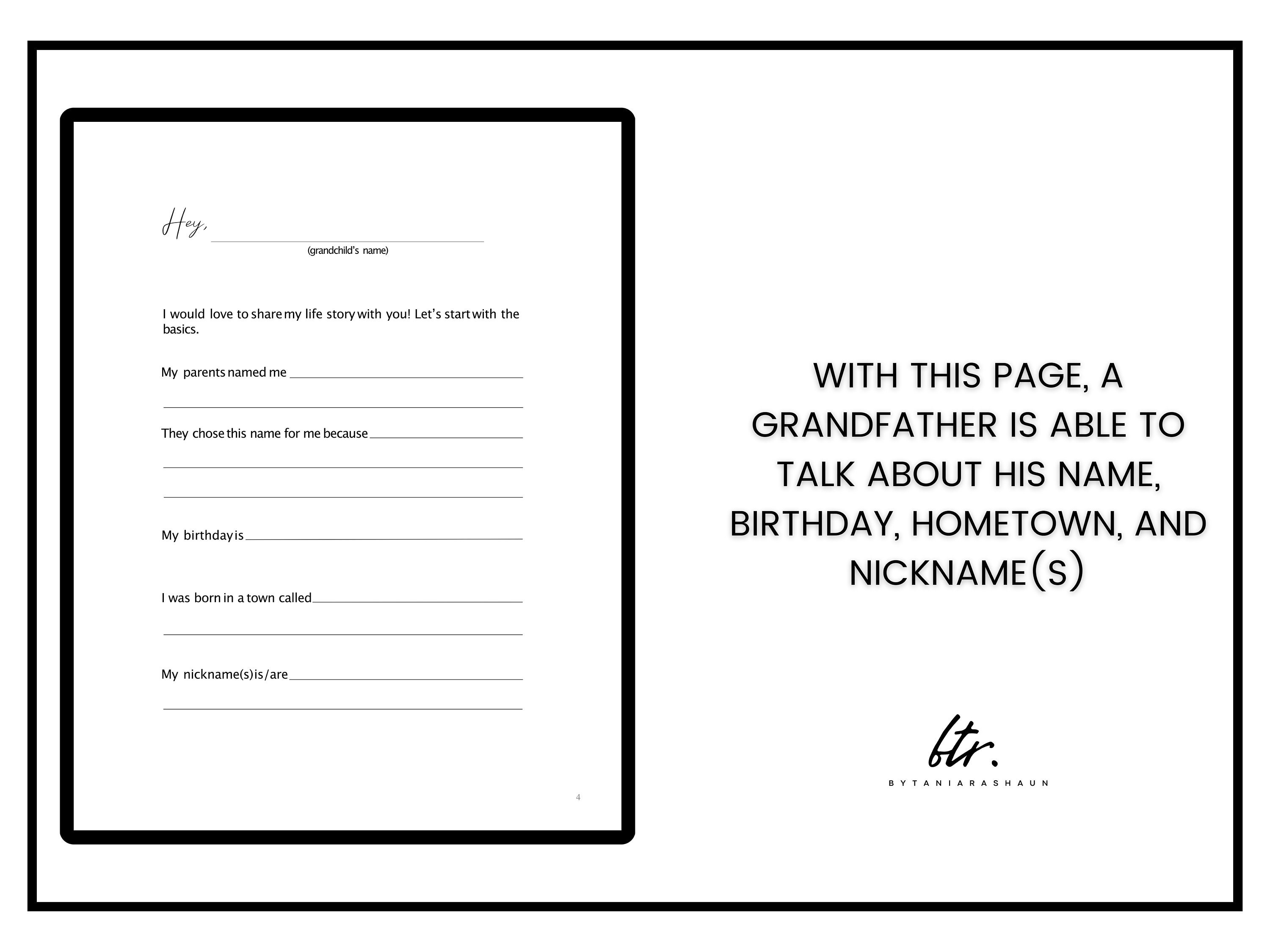 Printable Grandpa Memory Journal - Etsy