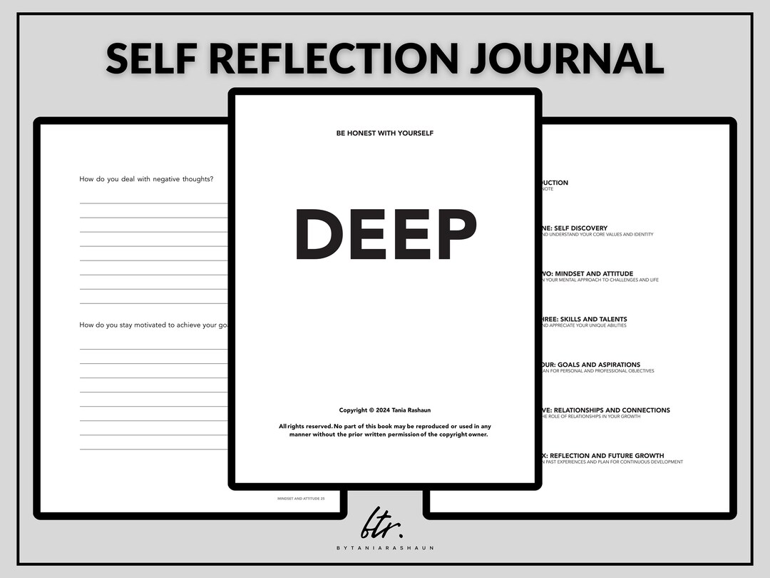 Printable Self Reflection Journal | Letter | 8.5x11 | Instant Download ...