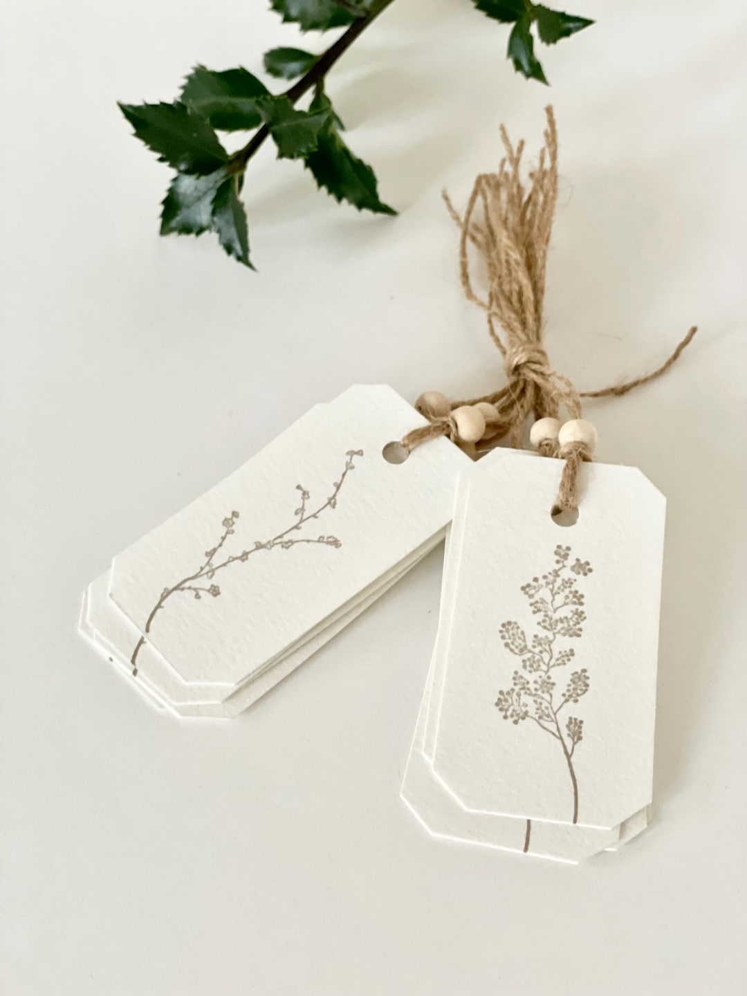 Handmade Gift Tags, Floral Minimalist Small Cards - Etsy