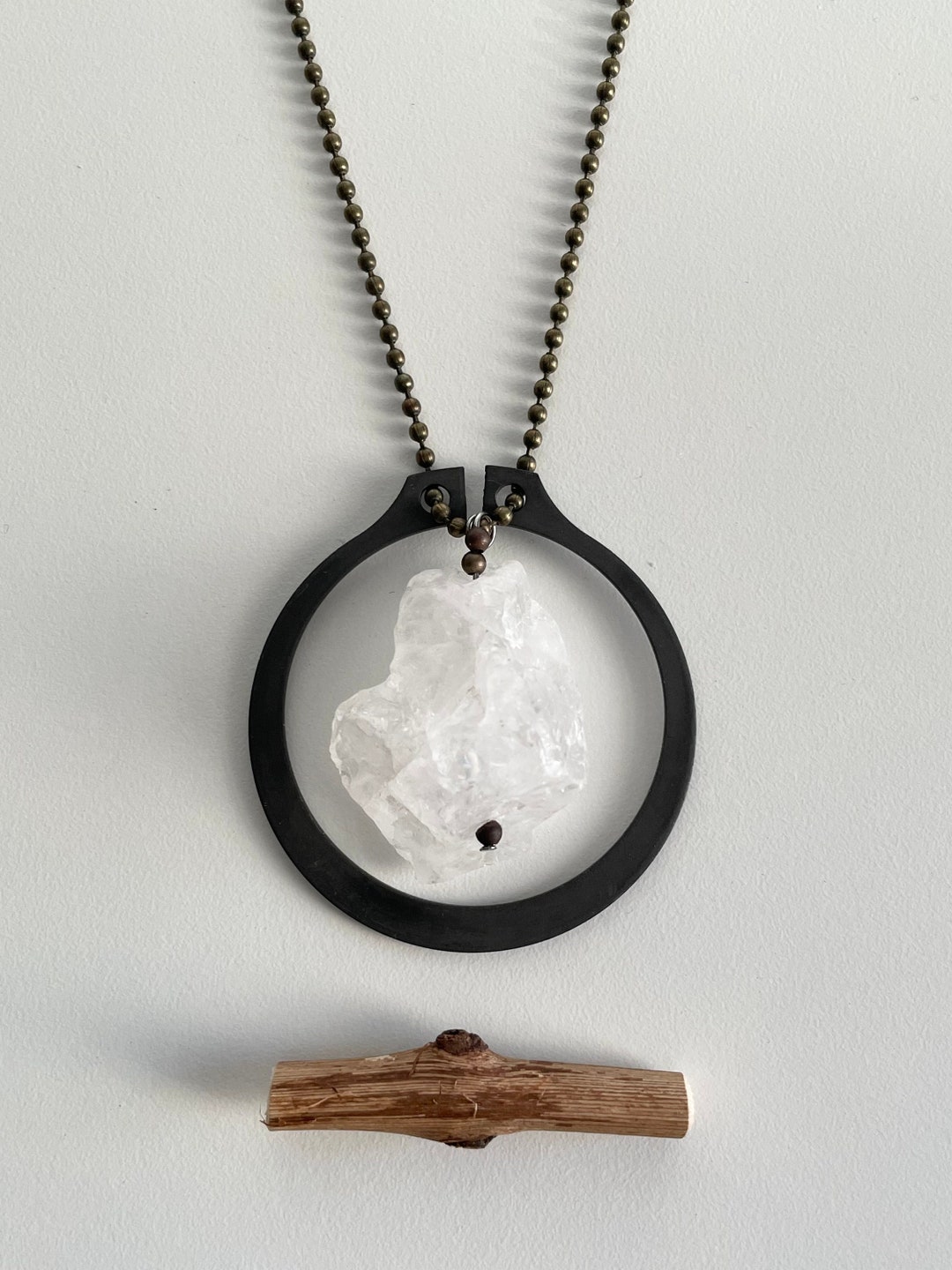 Balance Necklace, Minimalist Jewelry, Quartz Crystal Necklace ...