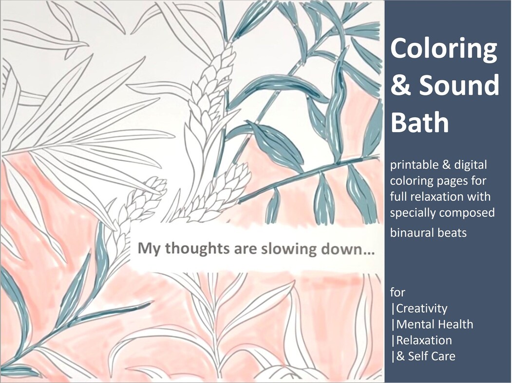 Mental Health Coloring Book, Coloring Pages With Sound Bath, Digital ...