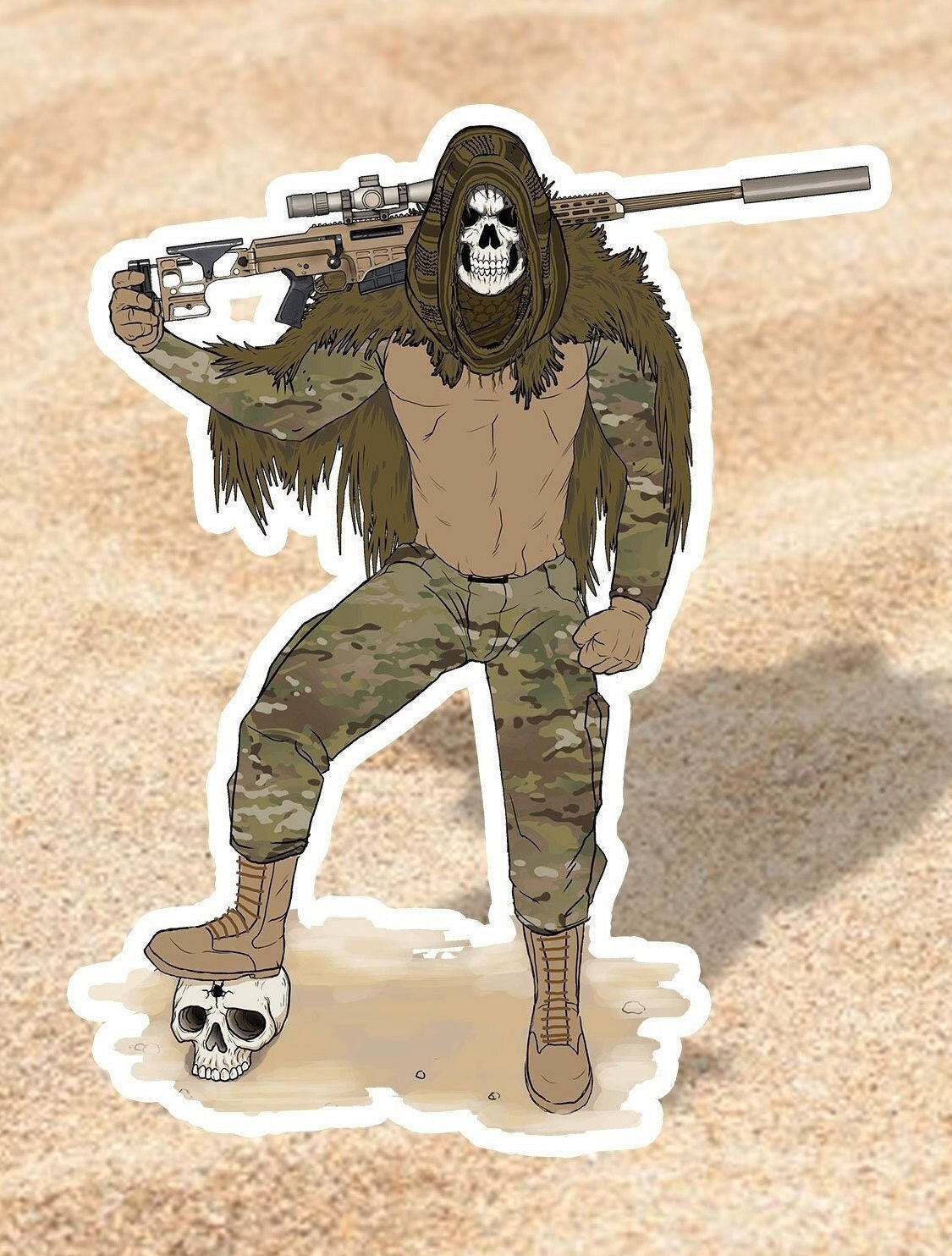 The Reaper head Shot Sticker - Etsy