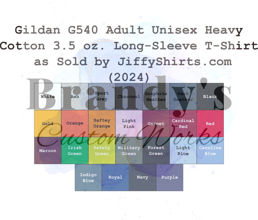 Gildan G540 Adult Unisex Heavy Blend 3.5 Oz. Long-sleeve T-shirt Color ...