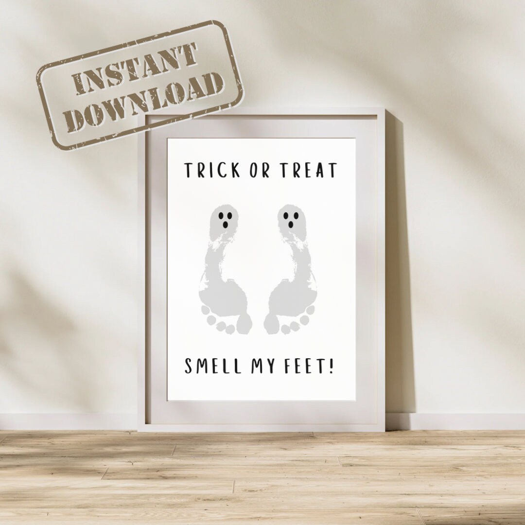 Halloween Handprint Footprint Art, Ghost Halloween Craft, Halloween ...