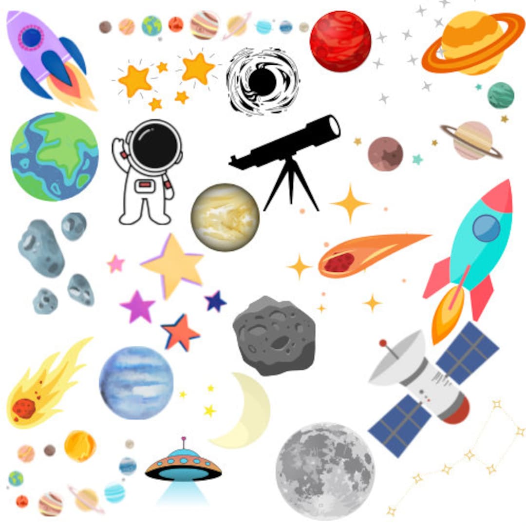30 Space Clip Art, Planets Bundle, School Planet Learning Pictures ...