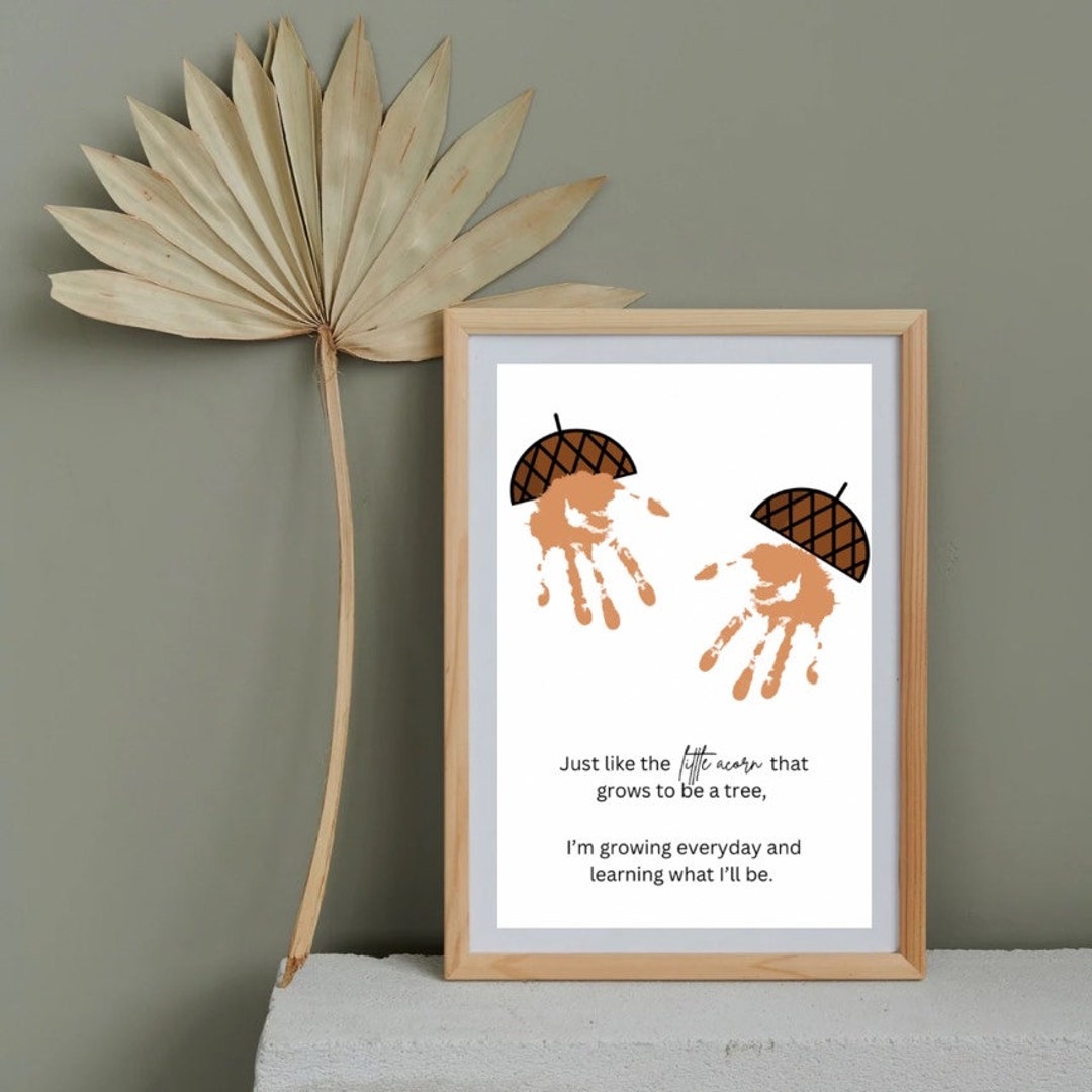 Acorn Handprint Art - Child Art - Fall Autumn November Aesthetic ...