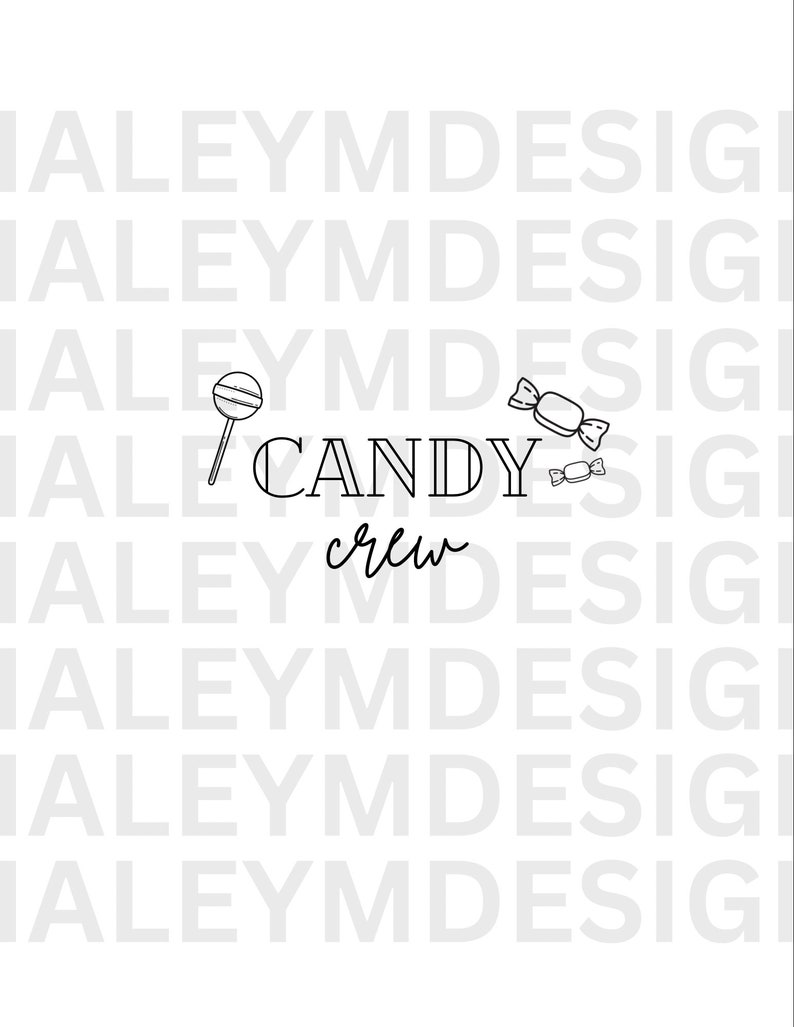 Digital Download Logo, Candy Crew Print Logo, Candy Label, Candy Logo ...