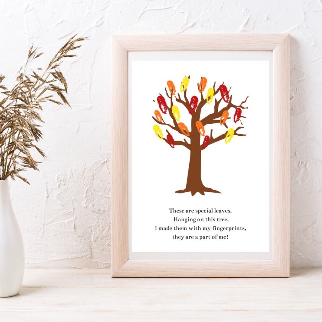 Fall Tree Fingerprint Art Child Art Fall Autumn November Aesthetic ...