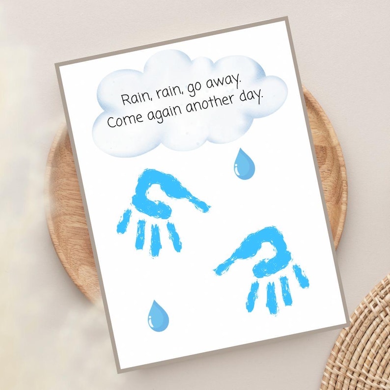 Rain Cloud Craft Printable for Kids - Digital Download Weather Activity ...