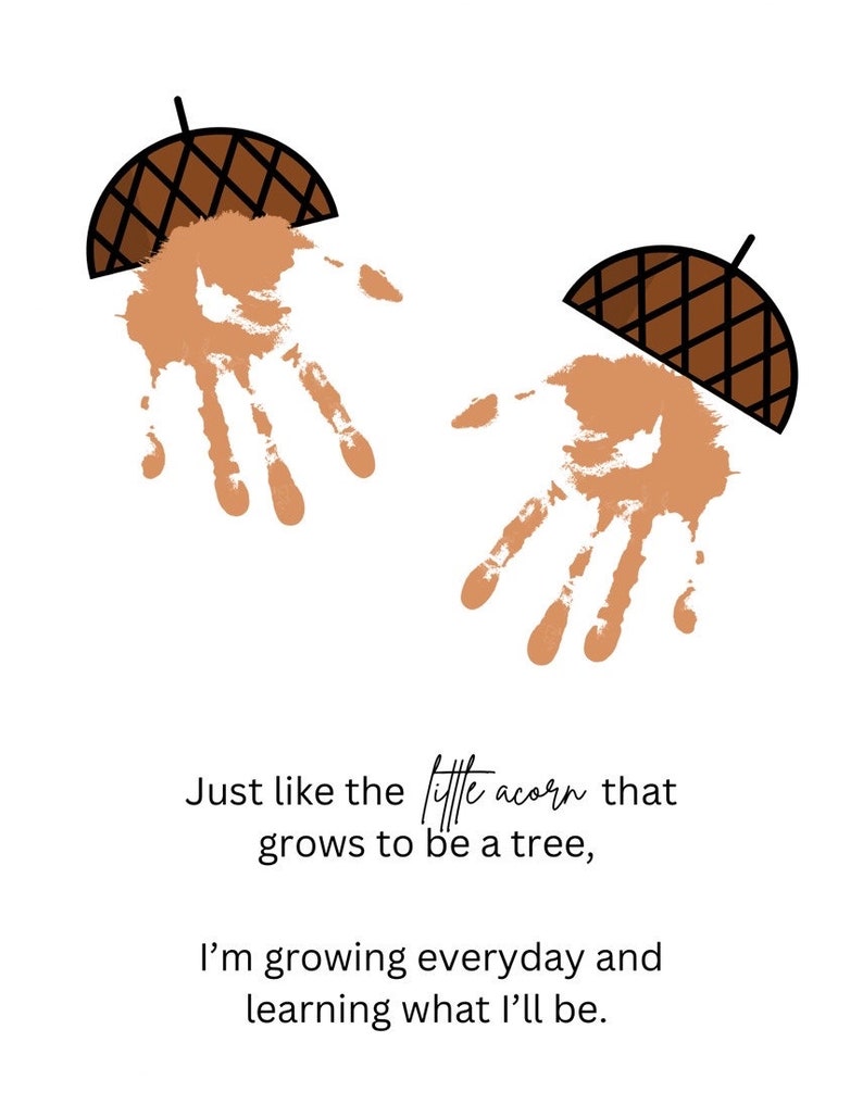 Acorn Handprint Art - Child Art - Fall Autumn November Aesthetic ...