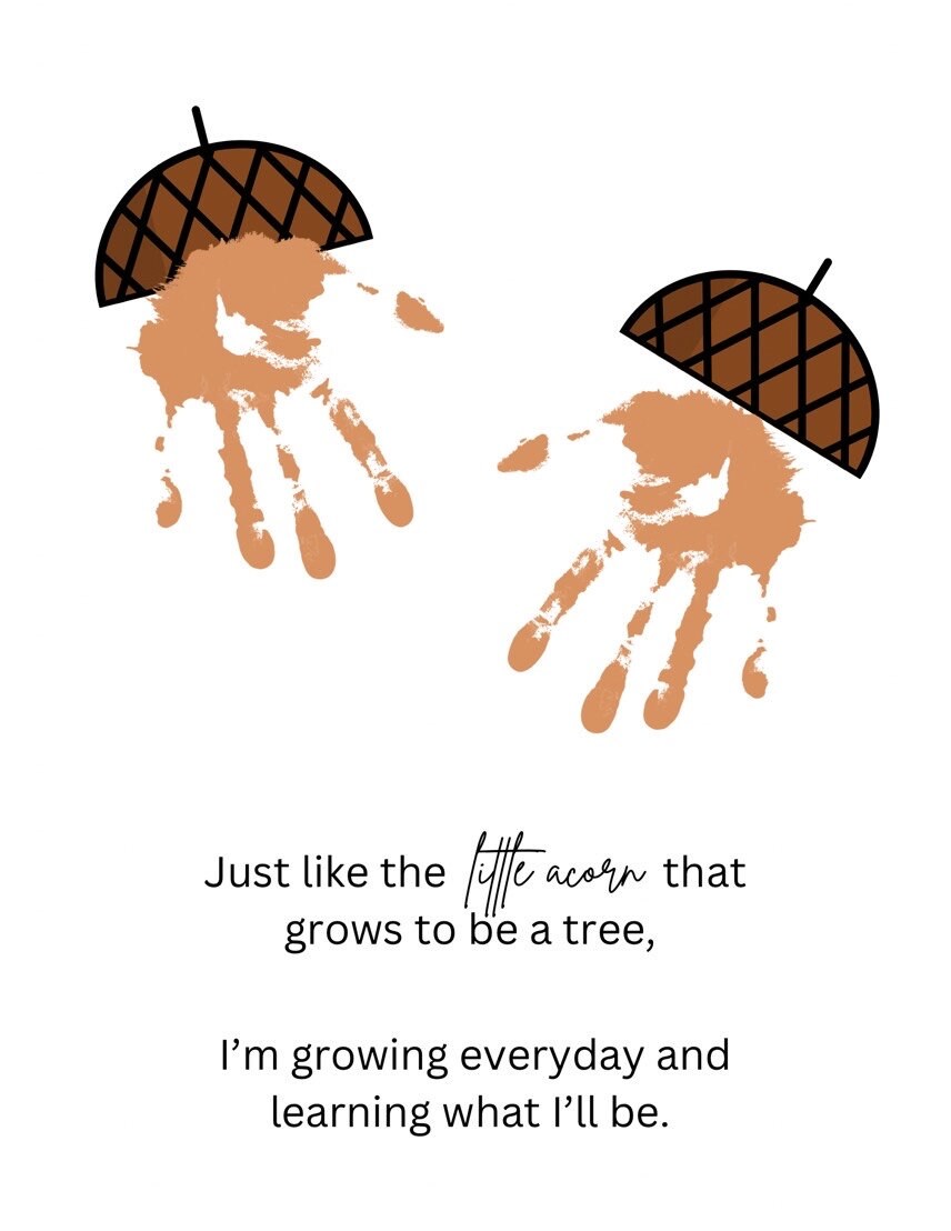 Acorn Handprint Art - Child Art - Fall Autumn November Aesthetic ...