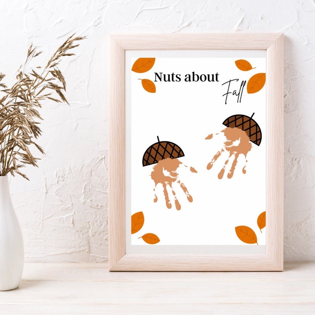 Acorn Handprint Art Child Art Fall Autumn November Aesthetic Children ...