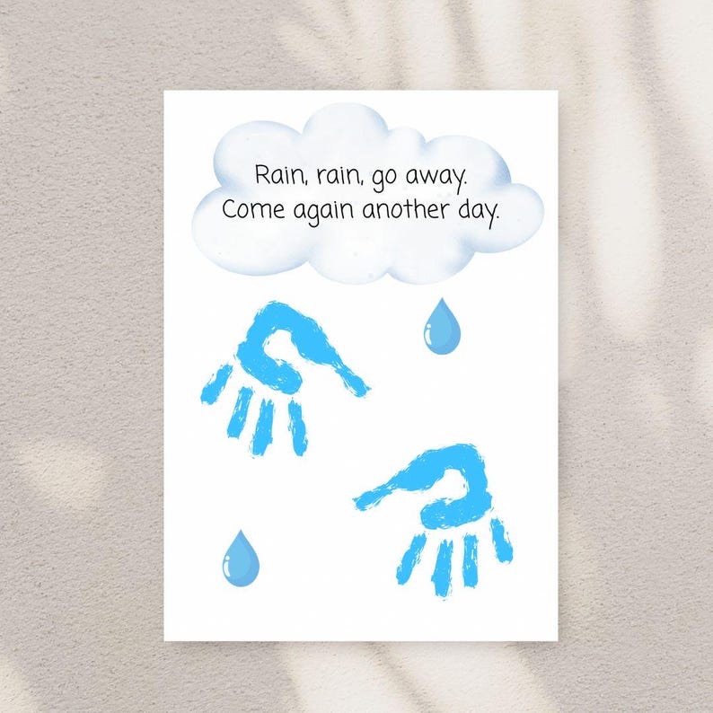 Rain Cloud Craft Printable for Kids - Digital Download Weather Activity ...