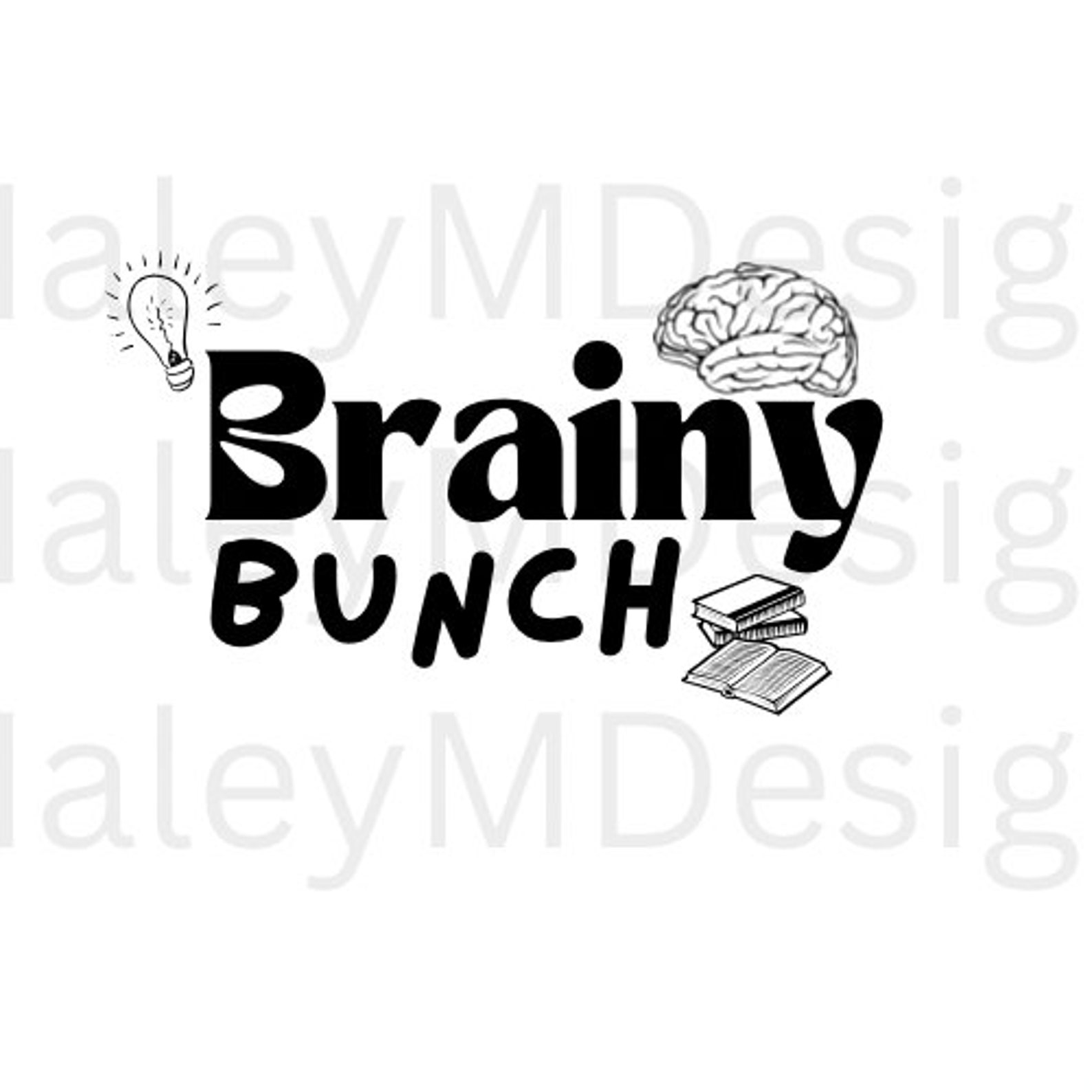 Brainy Bunch Logo, Smart Club Logo, Logo for Brain, Brainy Club, Diy ...