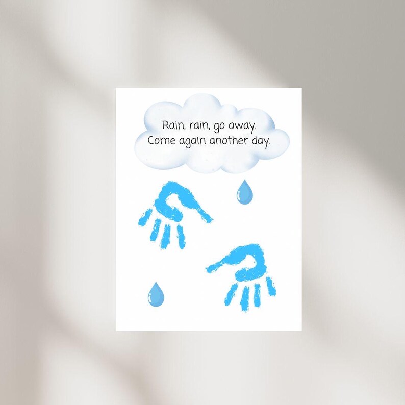 Rain Cloud Craft Printable for Kids - Digital Download Weather Activity ...