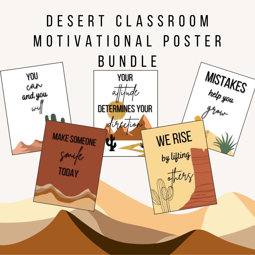 Desert Theme Motivational Classroom Posters Desert - Etsy