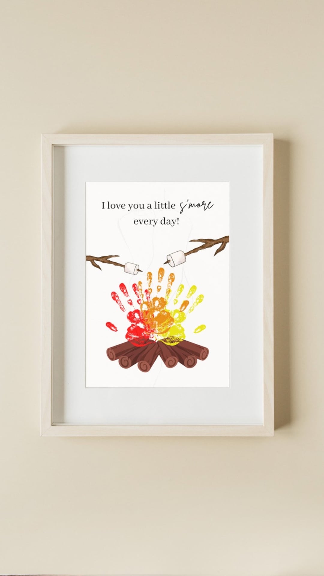 Campfire S’more Handprint Art/child Art/fall Autumn November Aesthetic ...