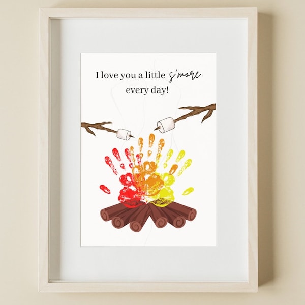 Kids Camp Fire Handprint Art - Etsy
