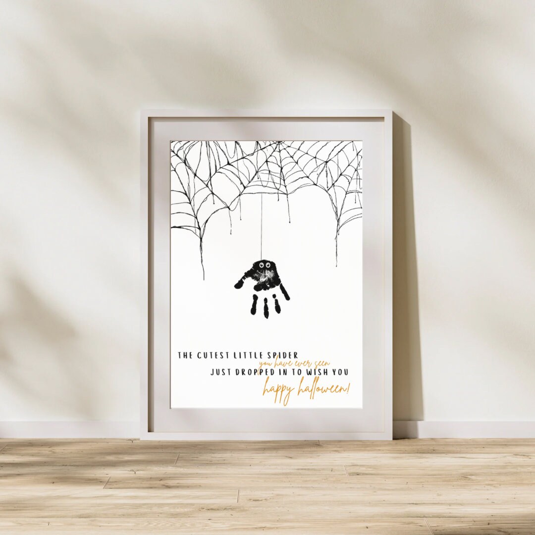 Halloween Handprint Footprint Art Bundle Set of 5, Spider Halloween ...