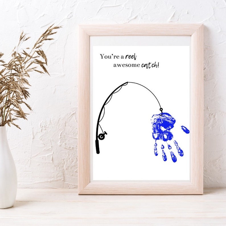 Fishing Handprint Art - Child Art - Aesthetic Children Craft - Father’s ...
