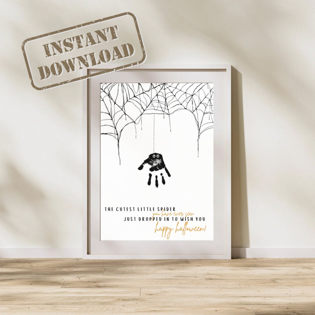 Halloween Handprint Footprint Art, Spider Halloween Craft, Halloween ...